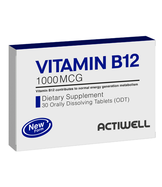Actiwell Vitamin B12 1000Mcg oral dissolving Tabs 30s – Dermame