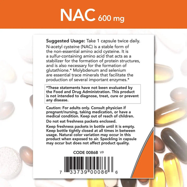 Antioxidant Supplement - Now Nac 1000Mg Tabs 120S - Dermame.Com