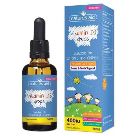Natures Aid Vit D3 400Iu Drops Infant & Children 50Ml – Dermame