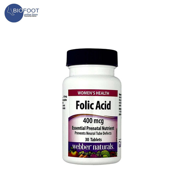 Webber Naturals Folic Acid 0.4 Mg Tablets 30s – Dermame